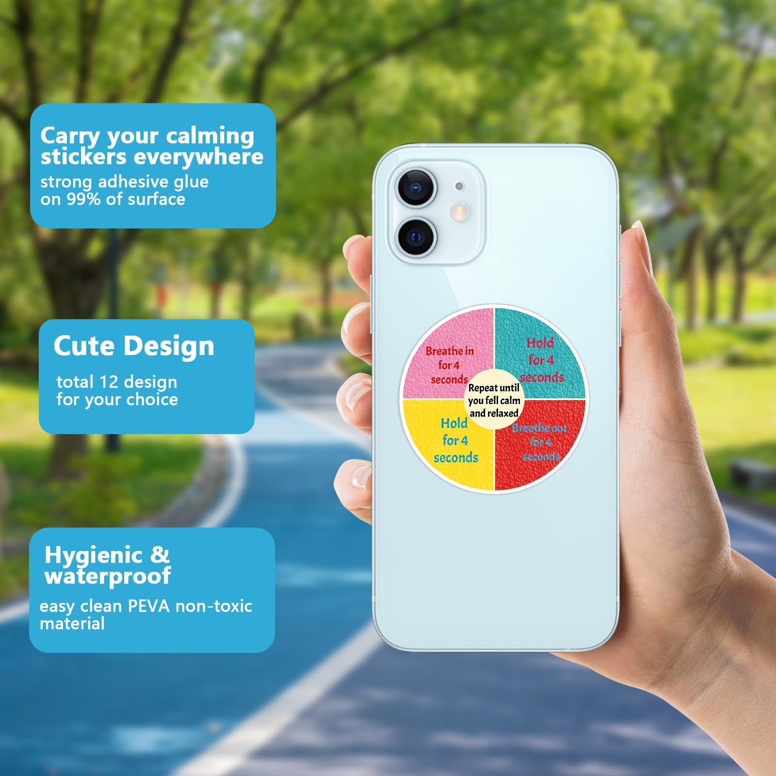 Snapklik.com : 96 Pcs Breath Calm Anxiety Sensory Stickers Reusable ...