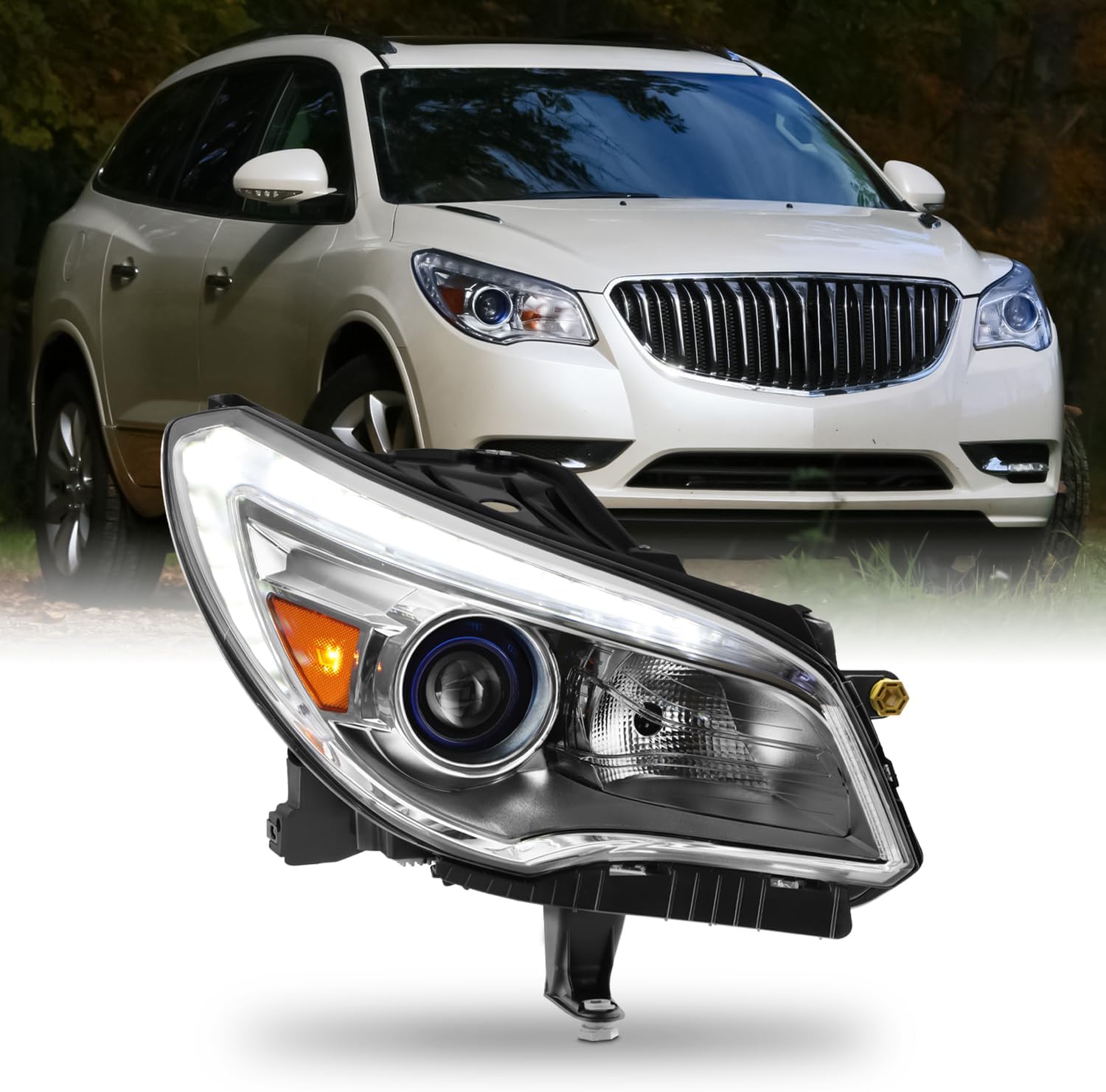 Amazon.com: AKKON - Fits 2013-2017 Buick Enclave [HID/Xenon Type] LED DRL Running w/AFS ...