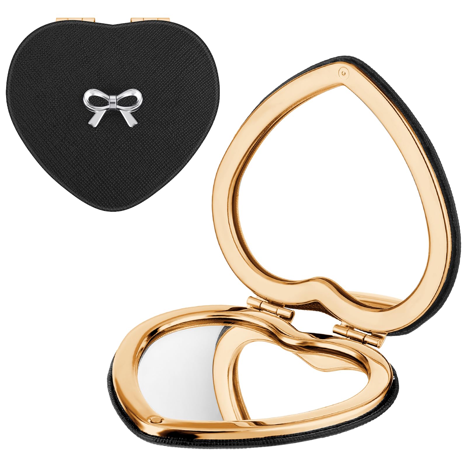 Amazon.com: Qianyu Compact Folding Mirror Heart Shaped Double-Sided 1X ...