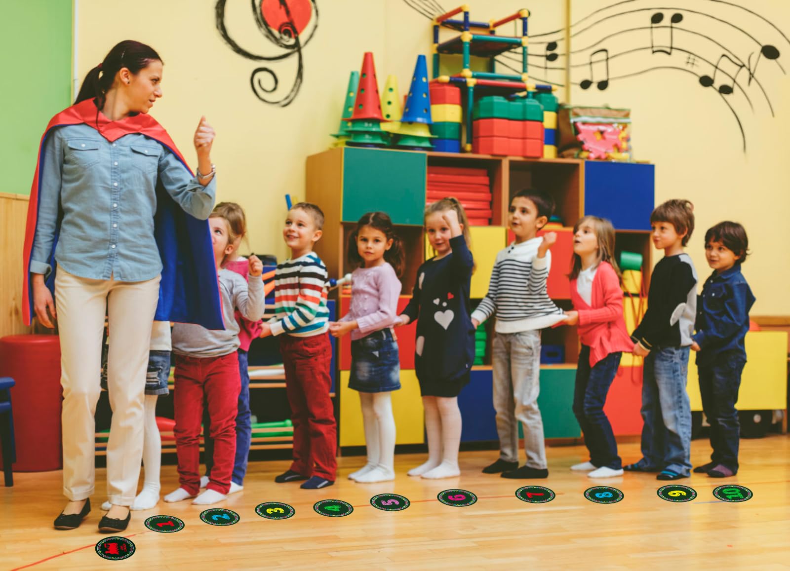 Snapklik.com : Floor Number Stickers For Classroom - Line Up Spots For ...