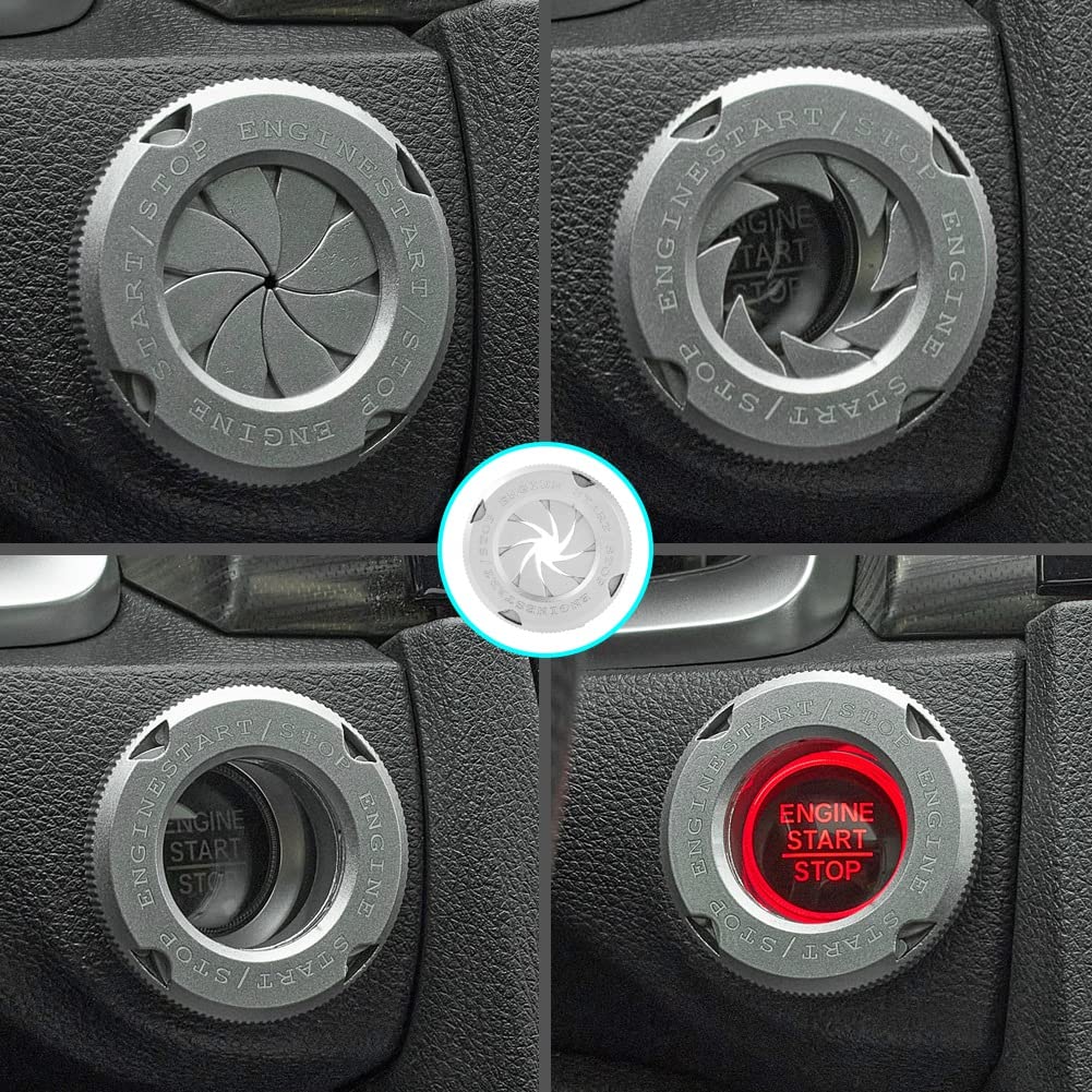 JSCARLIFE Car Push Start Button Cover, Car Engine Start Button Cover ...