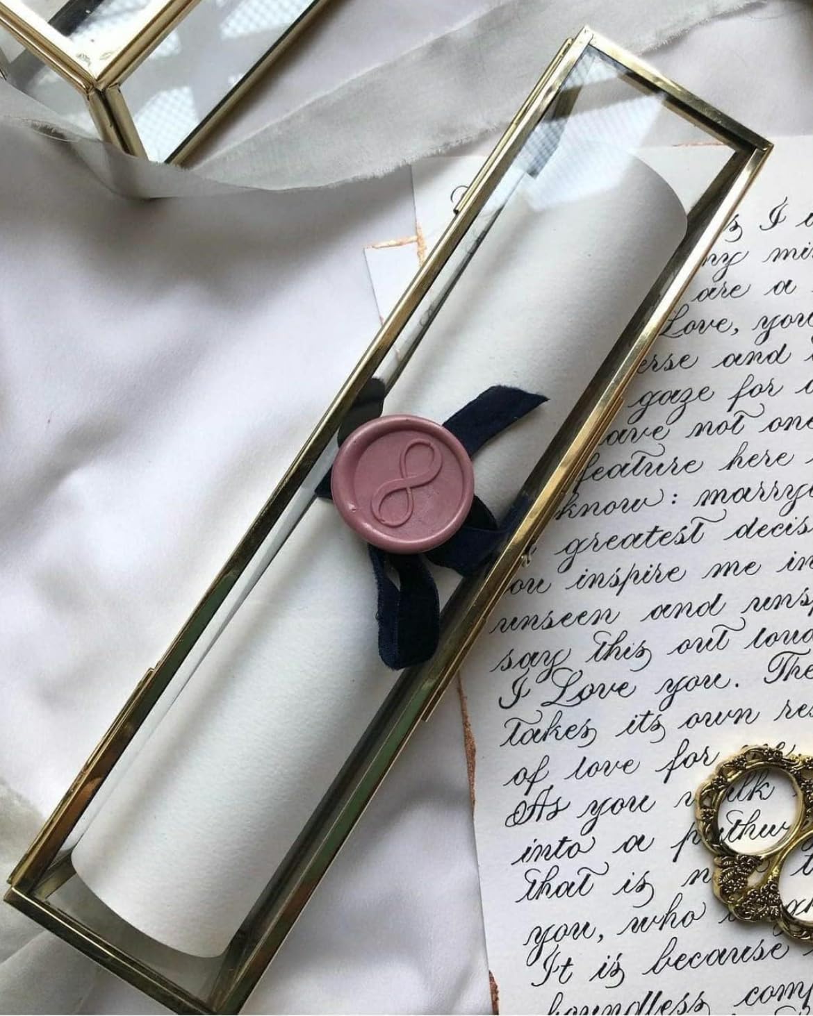 Buy NOOR INTERNATIONAL | Brass Glass Scroll Box | Scroll Box | Wedding ...