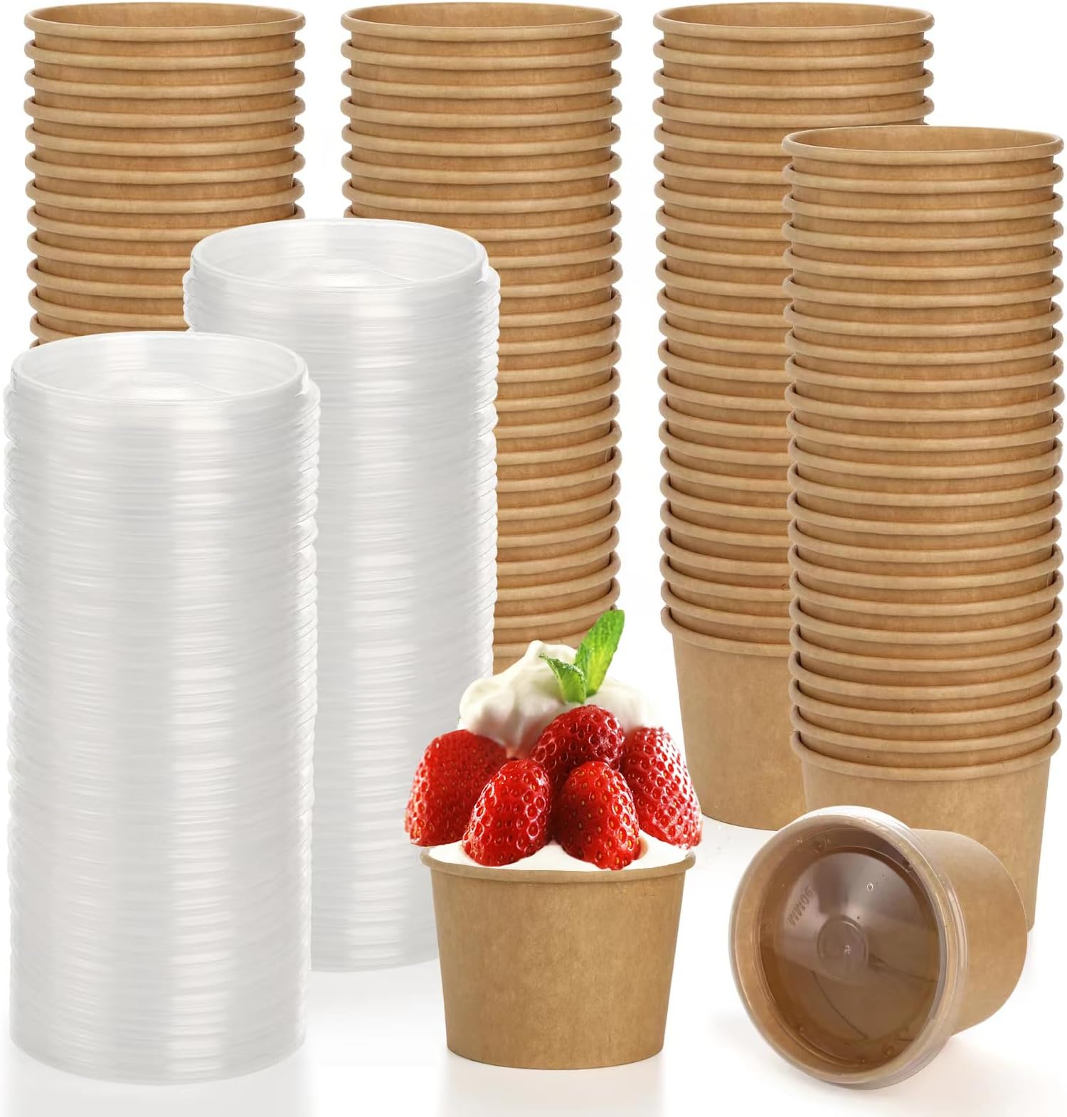 Amazon.com: FISDEN 100 Pack 8 Oz Paper Soup Containers with Lids ...