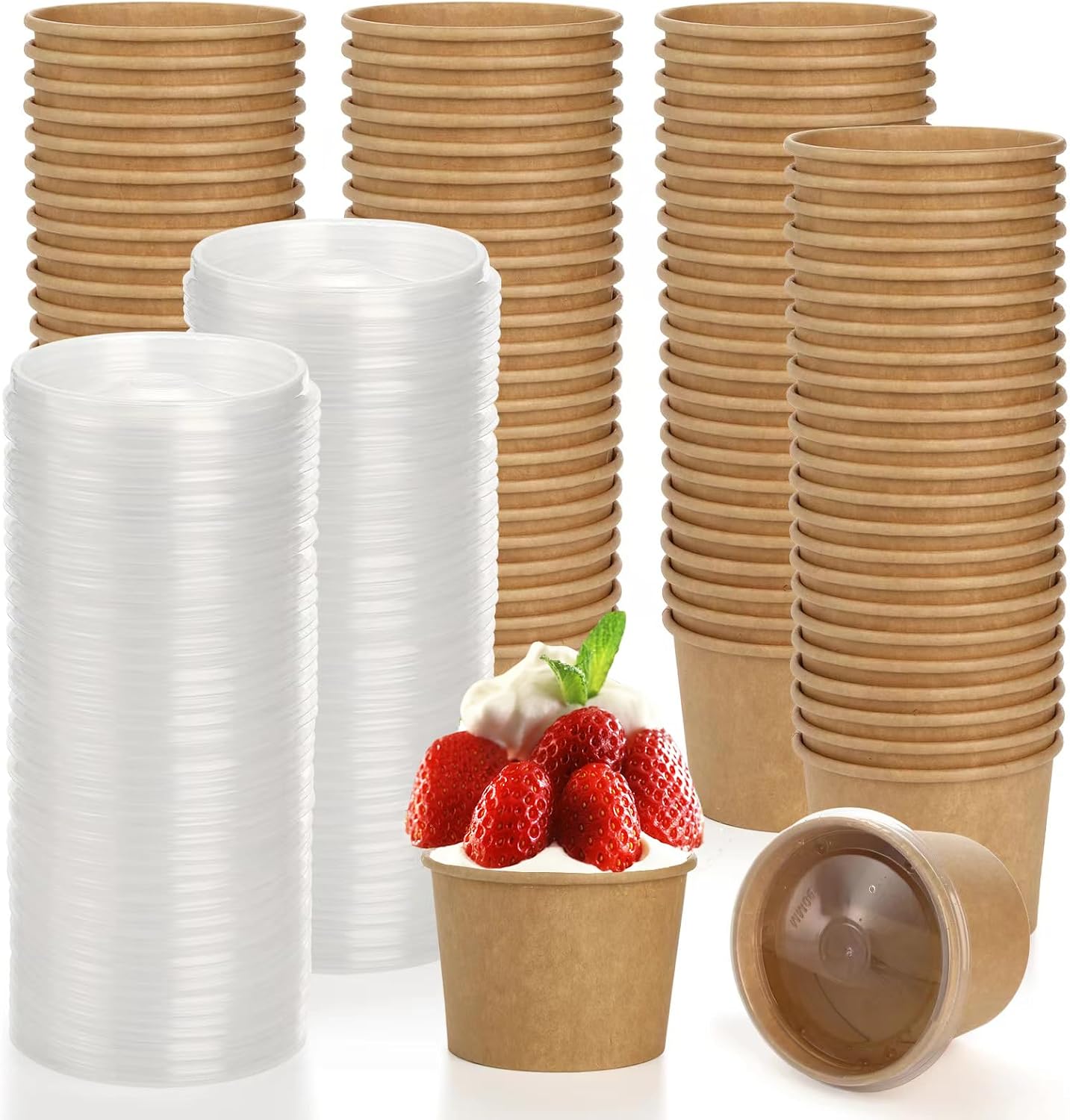 Amazon.com: FISDEN 100 Pack 8 Oz Paper Soup Containers with Lids ...