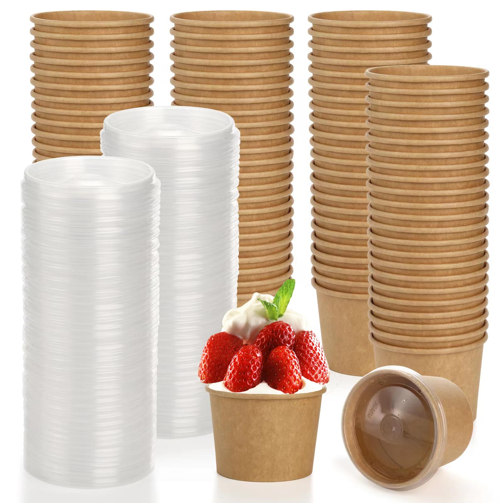 Amazon.com: FISDEN 100 Pack 8 Oz Paper Soup Containers with Lids ...