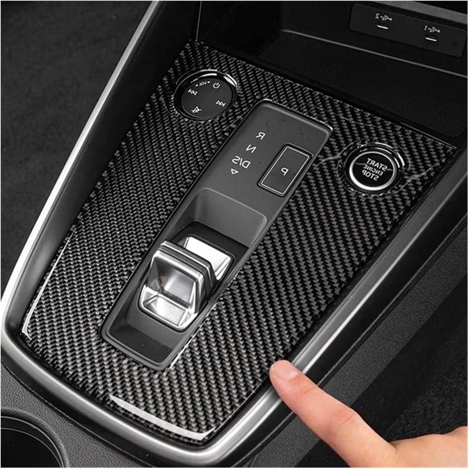 KAMCES Carbon Fiber Center Console Gear Shift Panel Decoration Cover ...