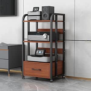 Amazon.co.jp: Audio Rack Height Adjustable Stereo Rack System/Amp Rack ...