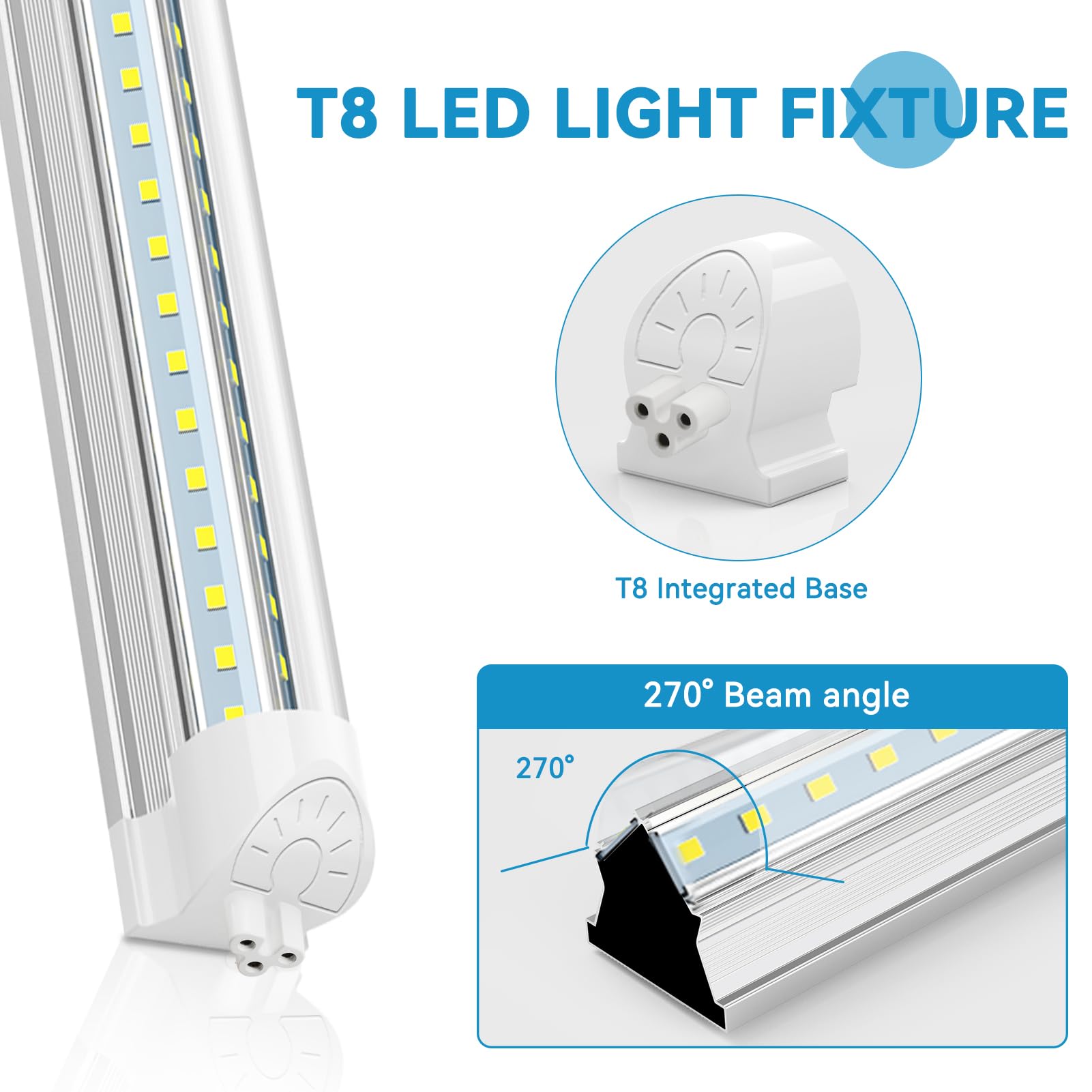 Snapklik.com : LED Shop Light 4FT, 40W 5500LM 5000K Daylight White, V ...