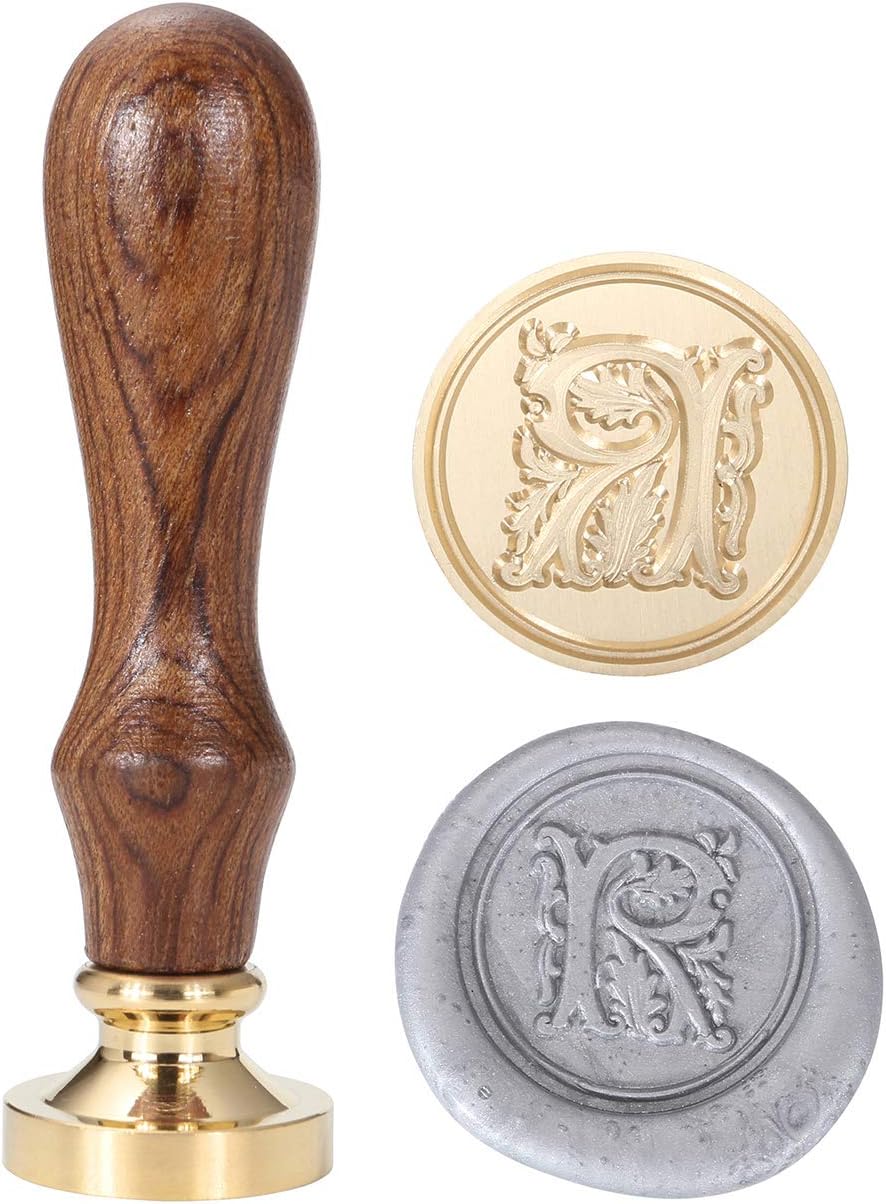 Amazon.com: Mornajina Letter R Wax Seal Stamp, Classic Retro Wooden ...