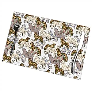 Amazon.com: YUERF Floral Style Dog Placemats - Sets of 6 Non-Slip ...