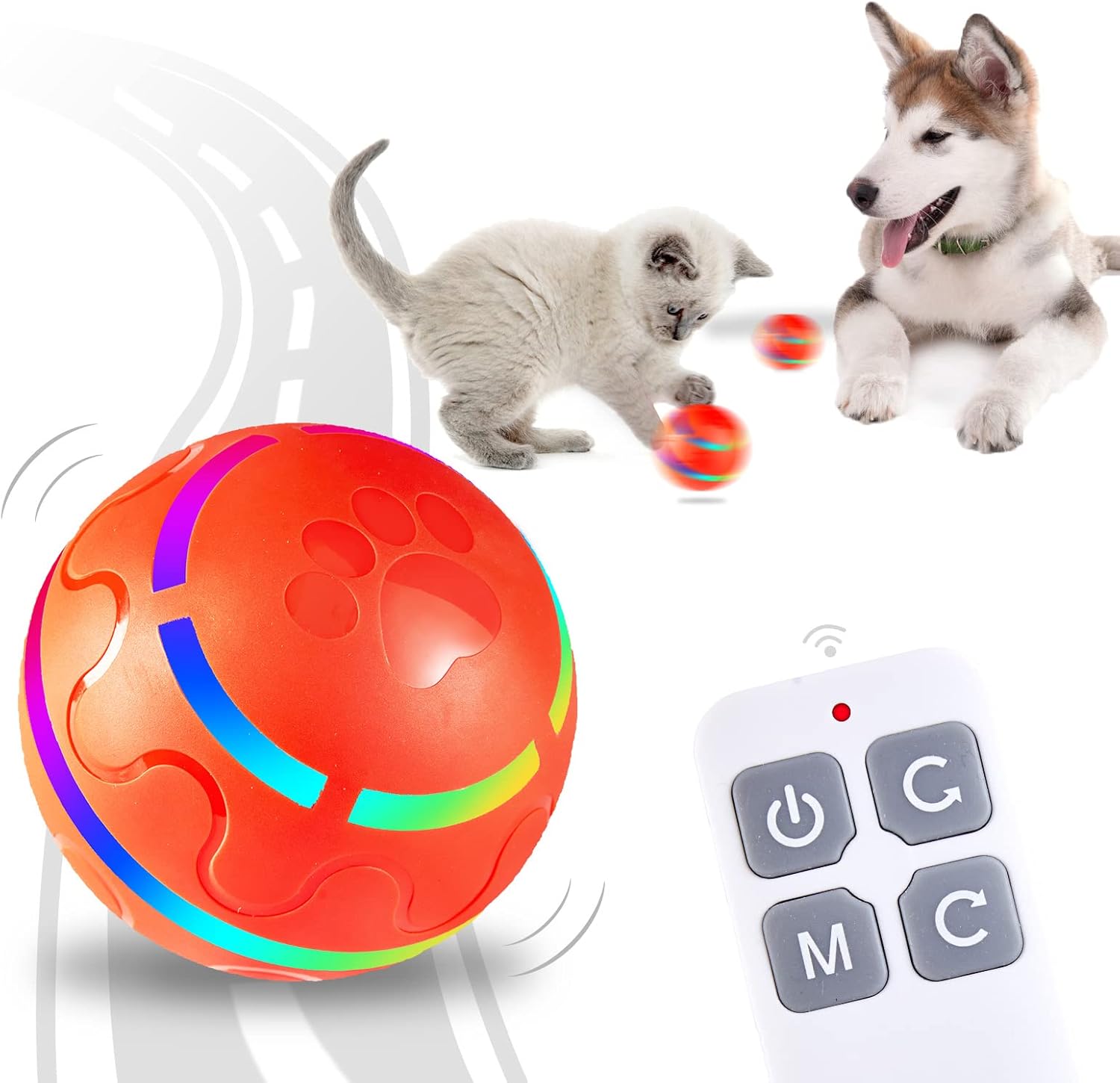 Pet Supplies : KAIMC Interactive Enrichment Ball Toys with Remote ...