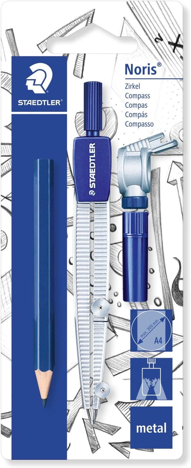 Staedtler Noris 550, Compas scolaire de précision pour l'école, Boîtier ...