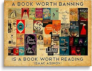 Amazon.com: Vintage Literary Prints,Banned Books Poster,A Book Worth ...