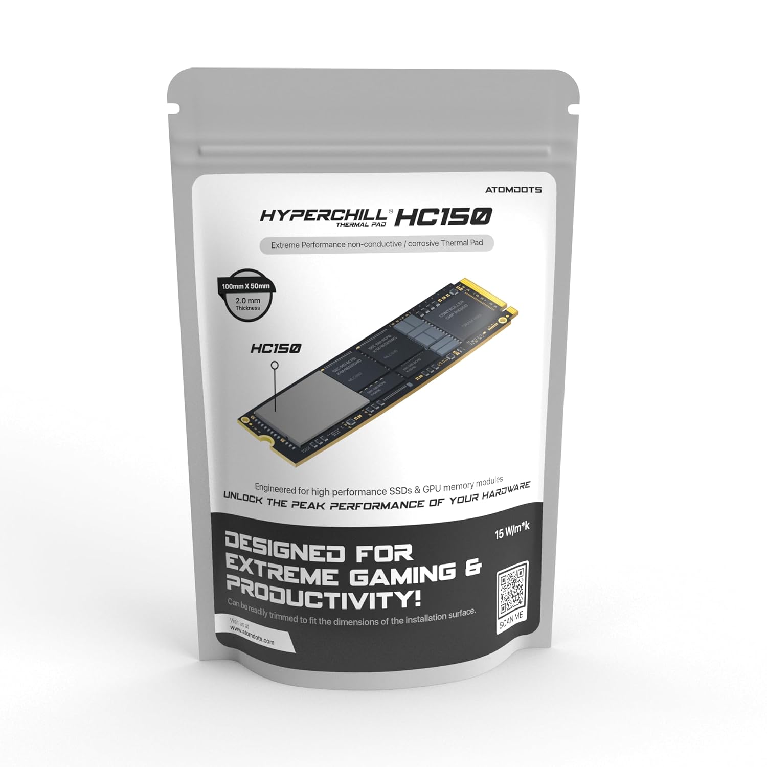 Hyperchill HC150 Thermal Pad 15 W/m*K | 100 X 50 mm (2.0 mm) : Amazon ...