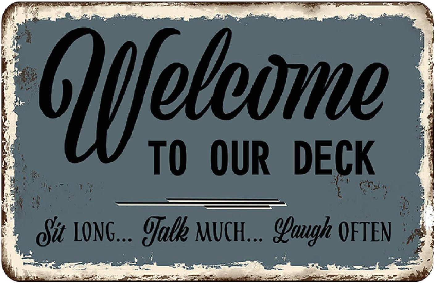 Amazon.com: Welcome to Our Deck Sign Outdoor Deck Signs Vintage Metal ...