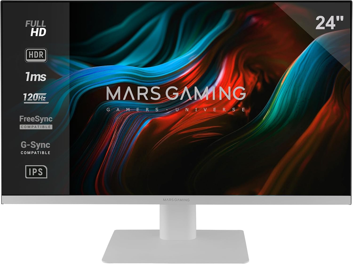 Mars Gaming MV-24, Monitor 24’ IPS FHD 120Hz, HDR10 1ms, FreeSync and G ...