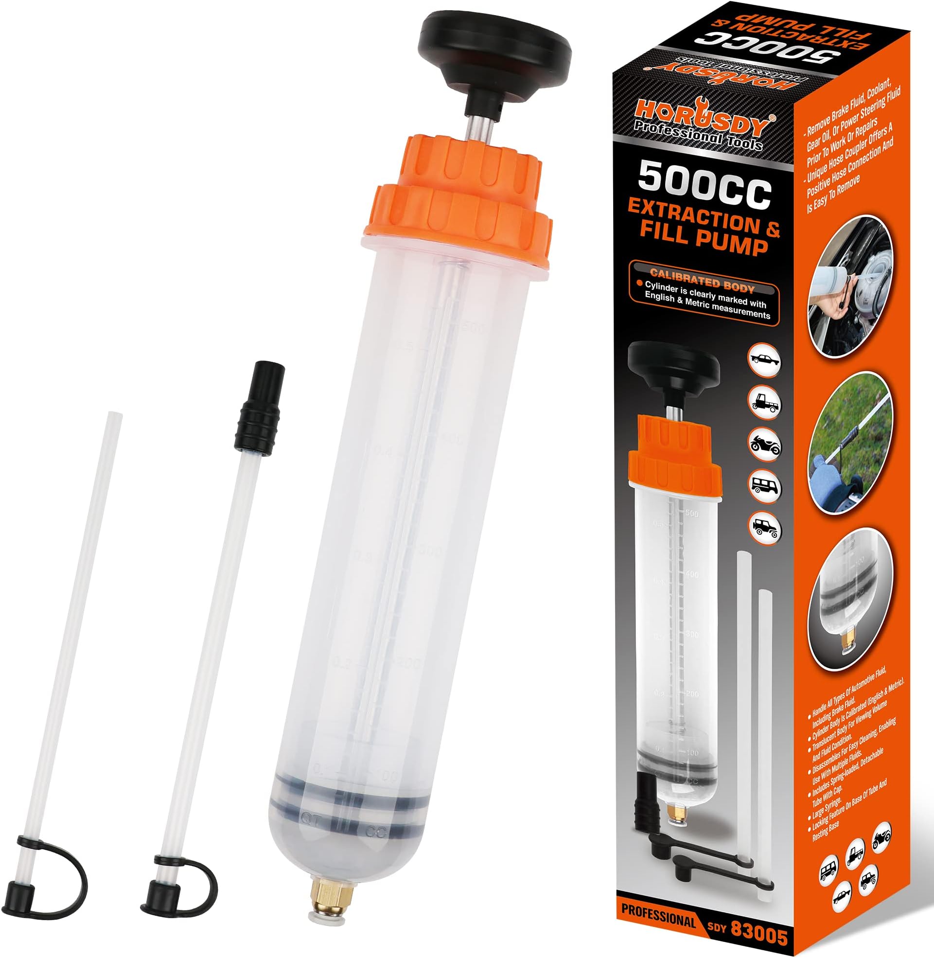 Amazon.com: HORUSDY 500CC Fluid Extractor Automotive, Oil Extractor/Oil ...