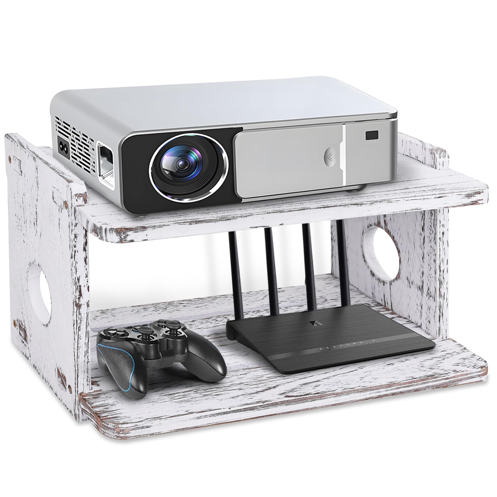 Amazon.com: BEARUT Wooden Floating Projector Shelf Rack Router Shelf ...