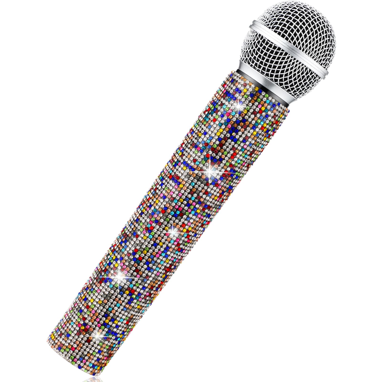 Amazon.com: Sanwuta Fake Microphone Prop Microphone Sparkly Bling ...