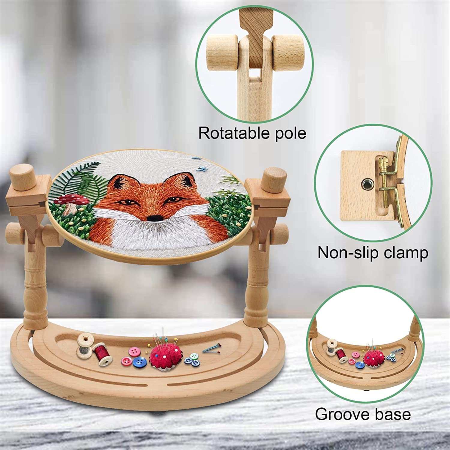 Embroidery Stands For Hand Work Adjustable Stand With Storage Tray ...