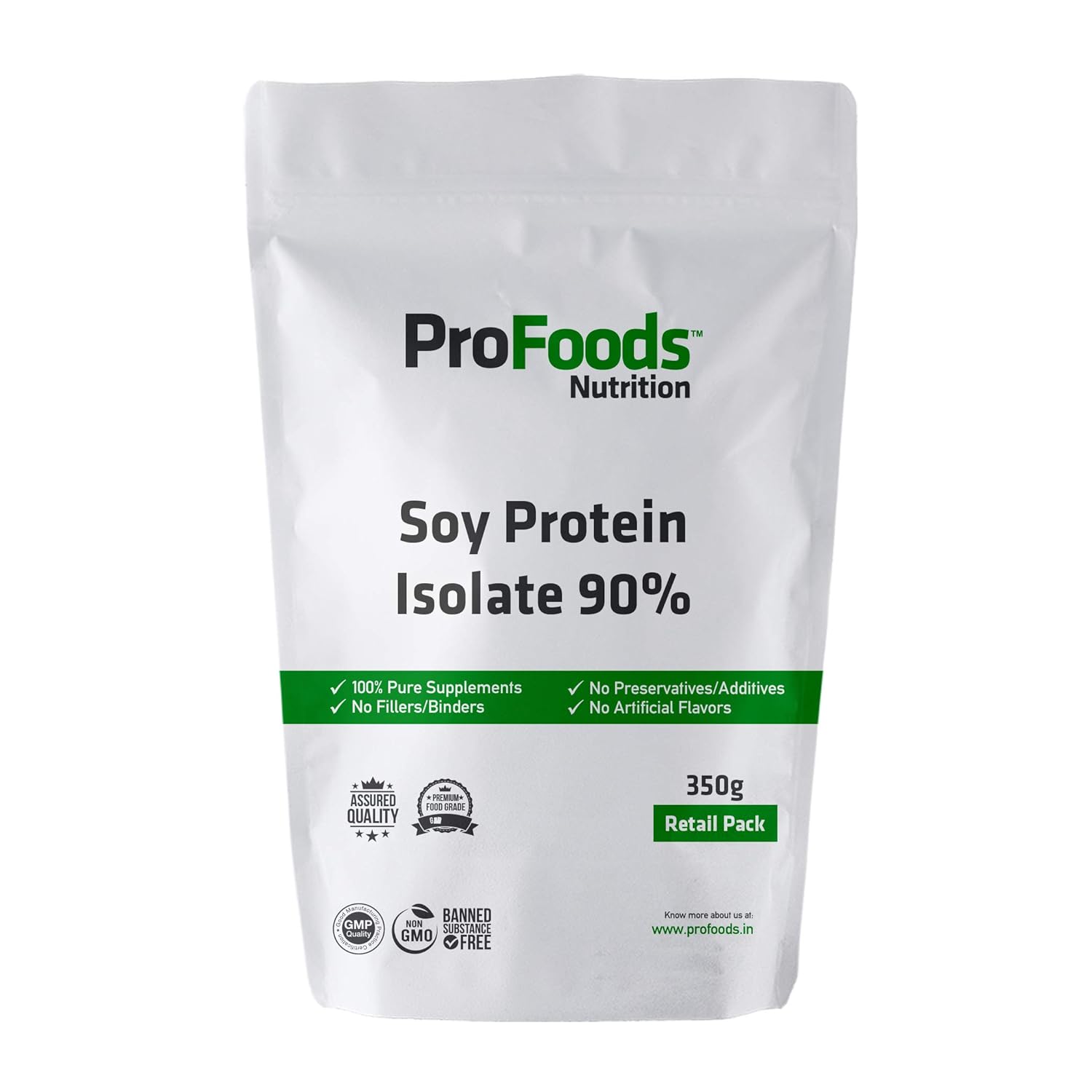 Profoods Soy Protein Isolate 90% Powder (350 Grams) | Unflavoured ...