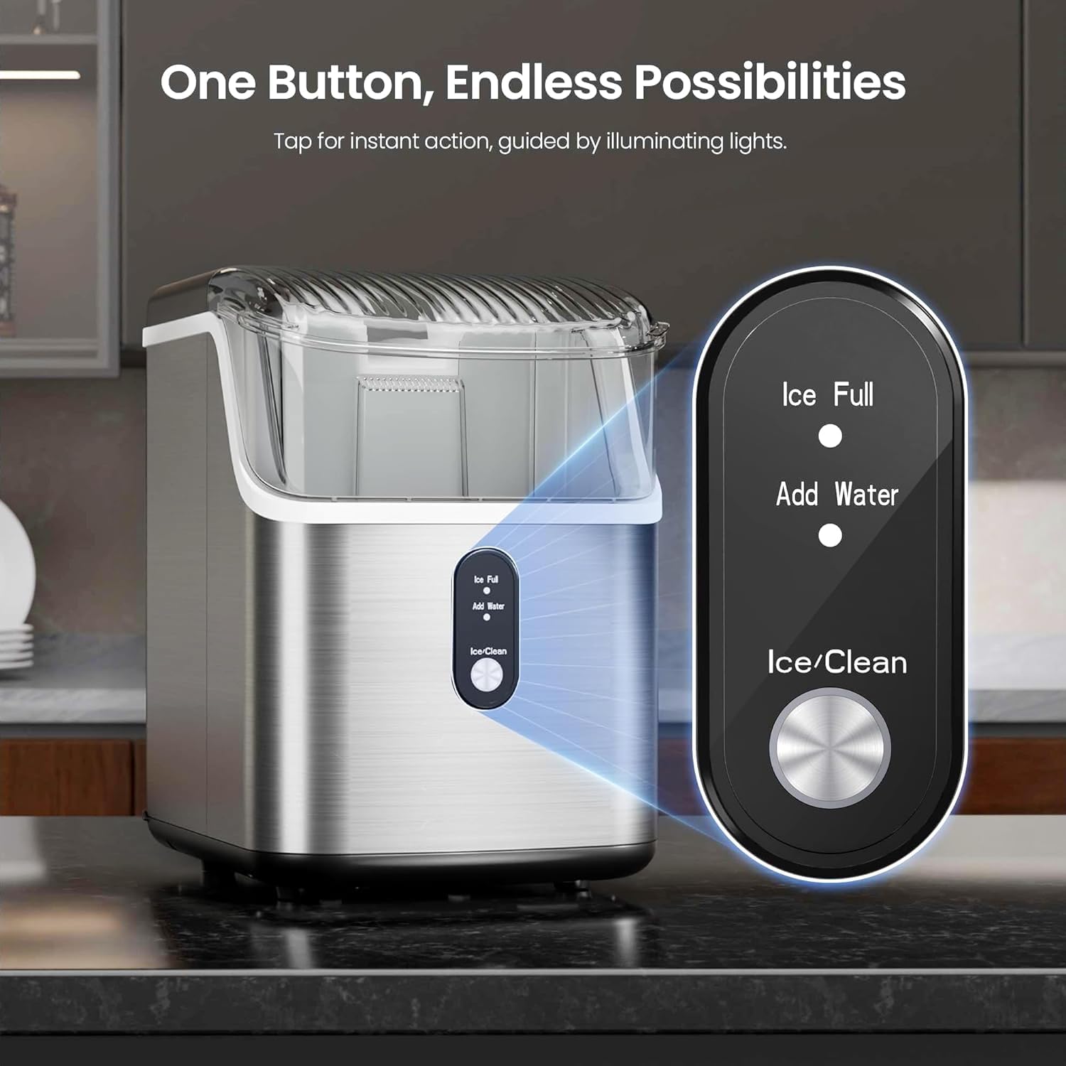 Snapklik.com : Nugget Ice Makers Countertop, 35lbs/Day Pebble Ice Maker ...