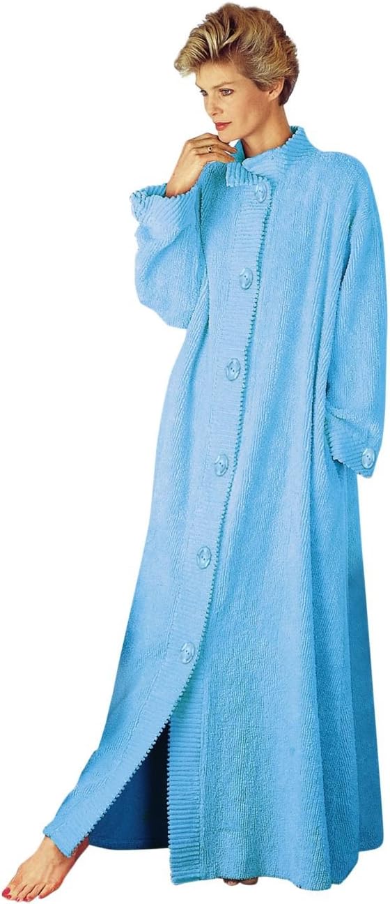 Draper's & Damon's Brownstone Studio Women's Chenille Robe - XL Blue at ...