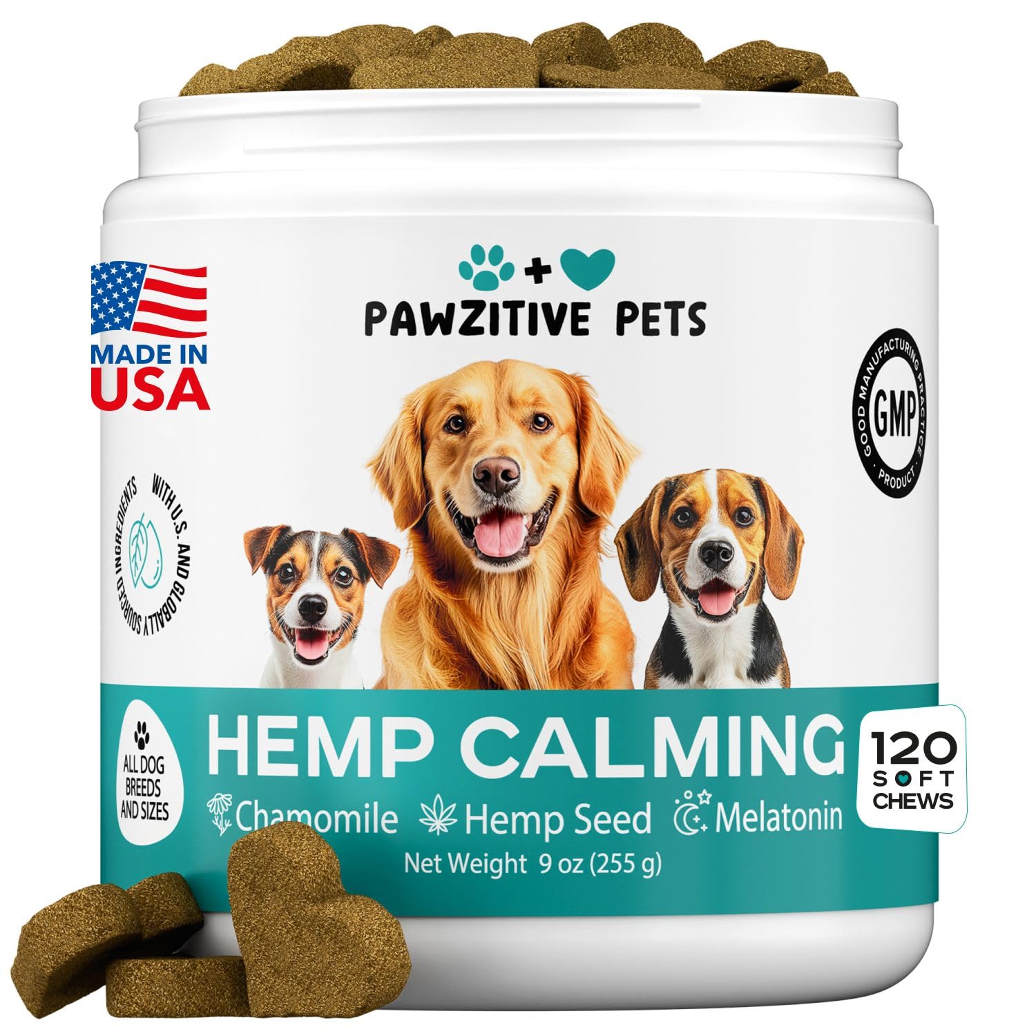Amazon.com : Hemp Calming Chews for Dogs - Anxiety Relief Melatonin for ...