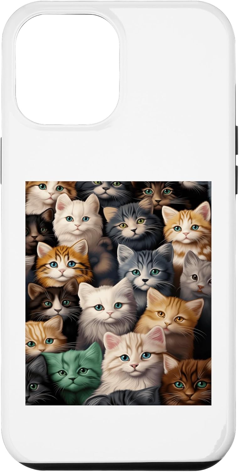 Amazon.com: iPhone 13 Pro Max Funny Cat many cats Cute Kawaii Cat Cute ...