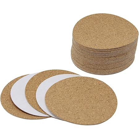 Amazon.com: 30 Pack Self-Adhesive Cork Round 4” Cork Tiles Cok Bcking ...