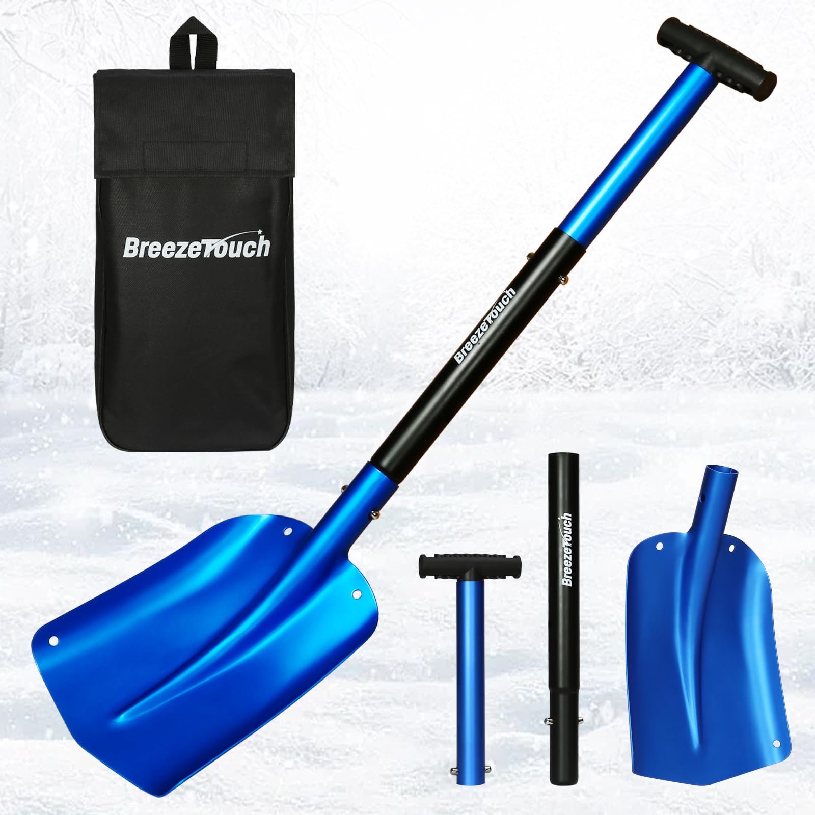 Amazon.com : Breeze Touch Metal Snow Shovel for Driveway Aluminum, 32in ...