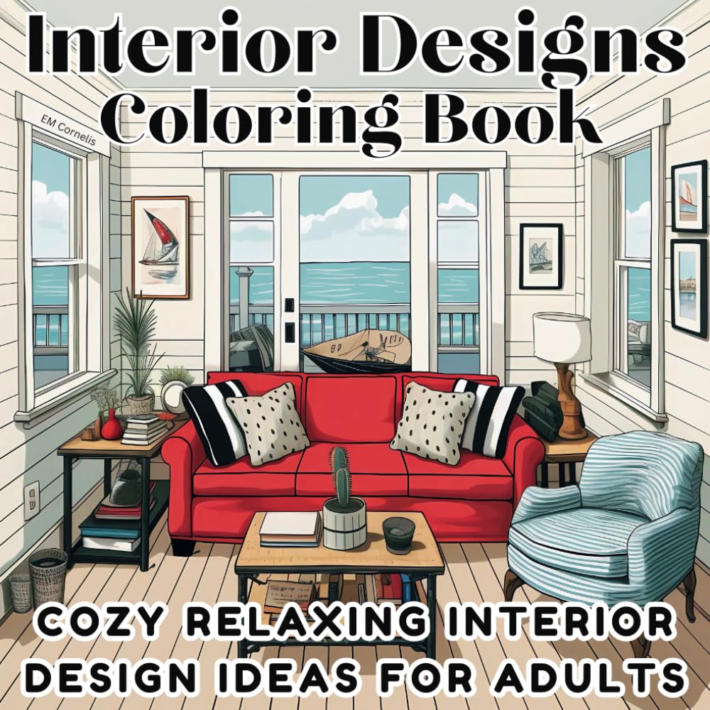 Amazon.com: Interior Designs Coloring Book: Cozy Relaxing Interior ...