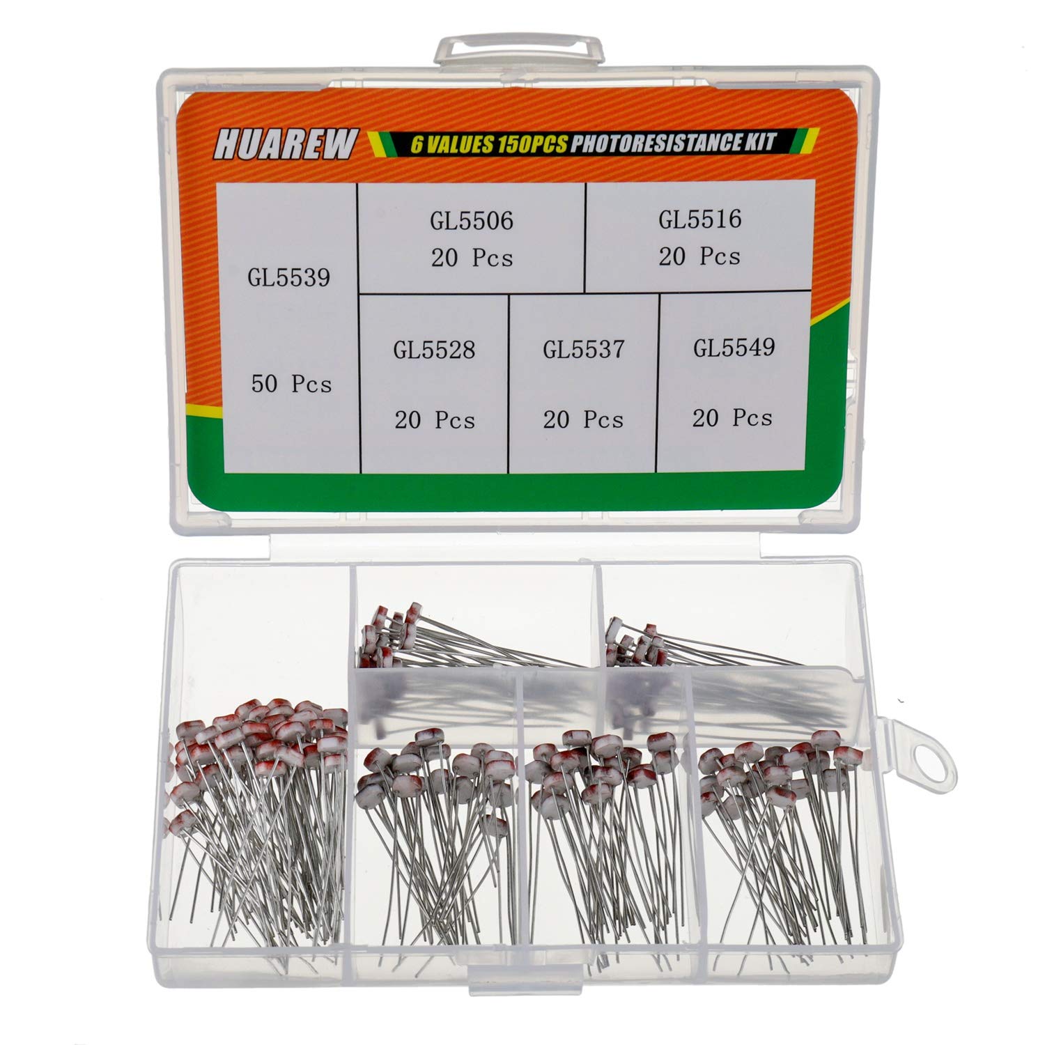 HUAREW 6 Value 150 Pcs Photoresistor Resistor Kit, Sensor Resistor ...
