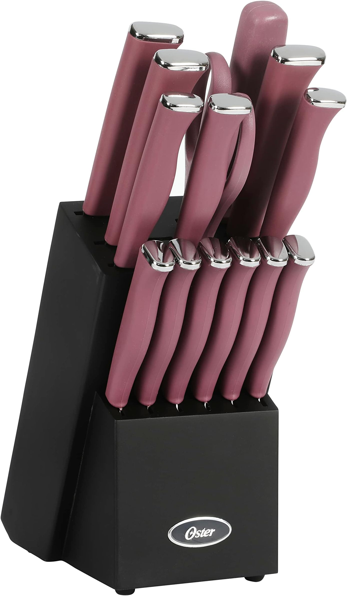 Amazon.com: Oster Langmore 15 Piece Stainless Steel Cutlery Knife Block ...