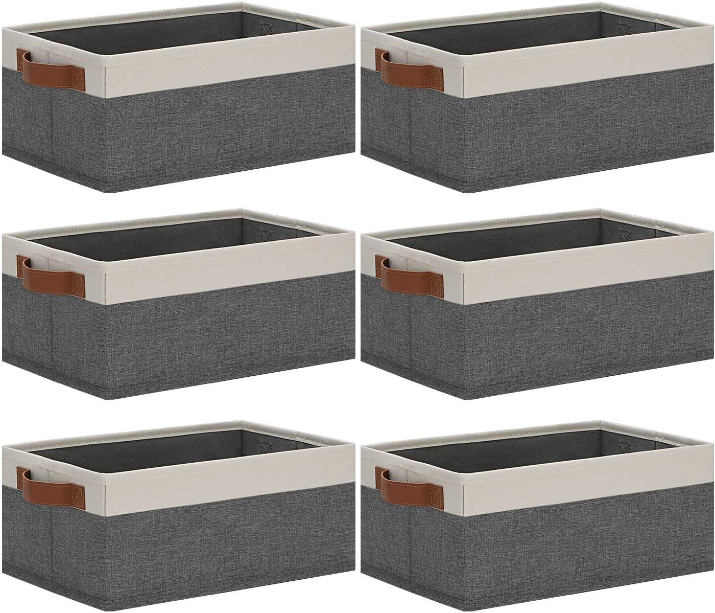 TxvzgHome Small Fabric Storage Bins for Shelves 6 Pack | Collapsible ...