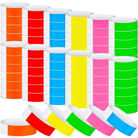 Amazon.com : 12000 Pieces Paper Wristbands Arm Bands for Events Neon ...