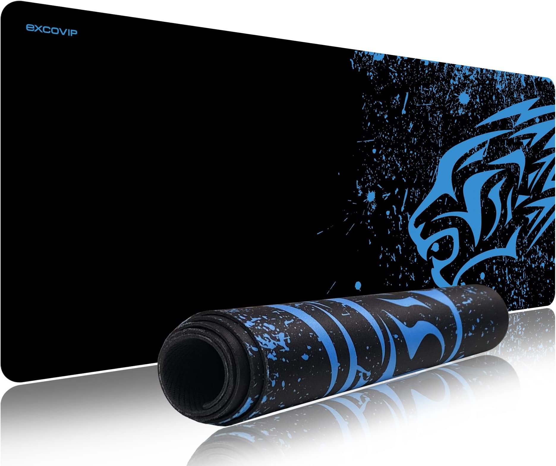 Exco Red Leopard Extra Long Large XL Gaming Desk Mat Smooth Surface Non ...