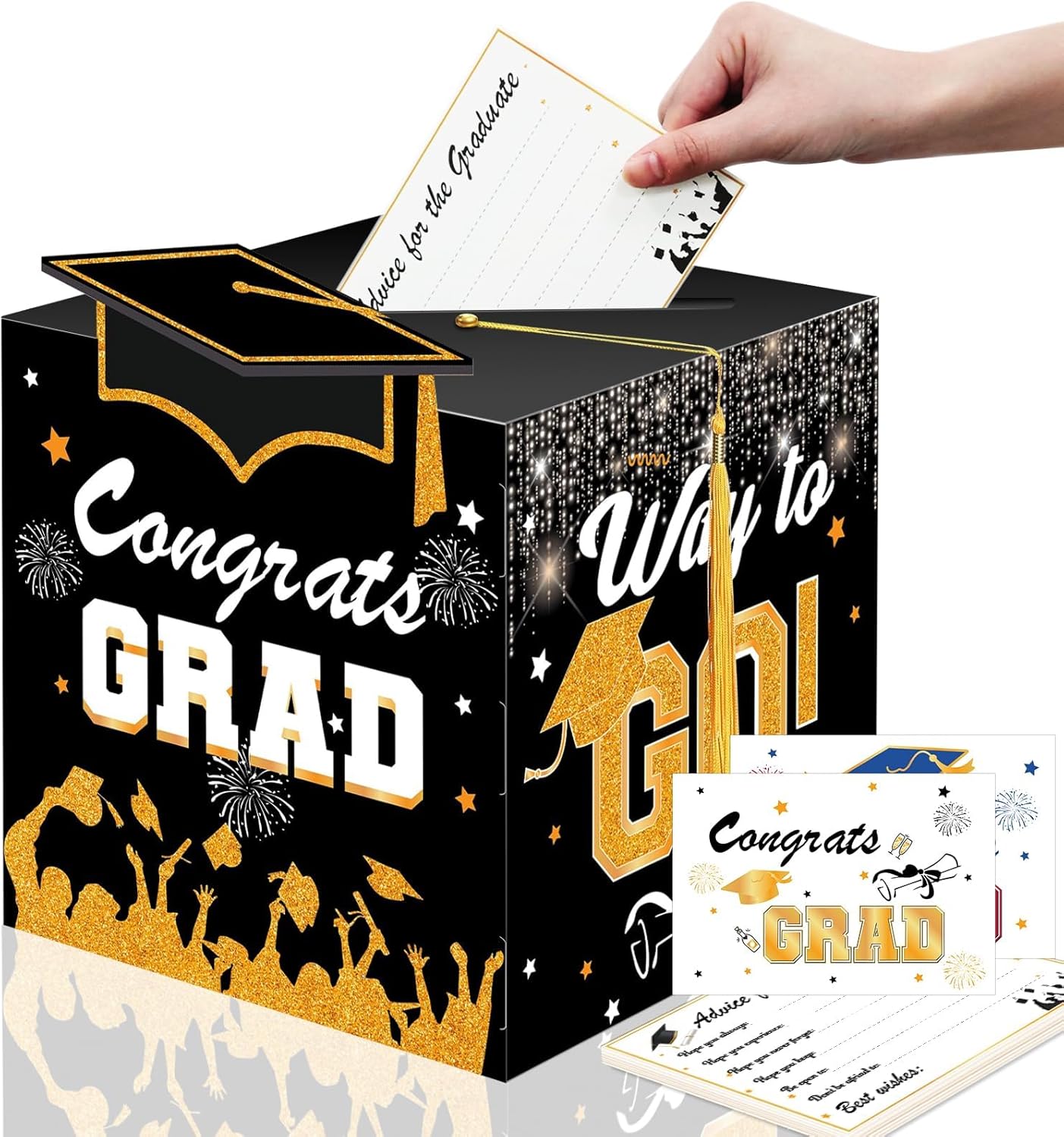 Amazon.com: Premium Graduation Card Box, with 12pcs Cards and Tassel ...