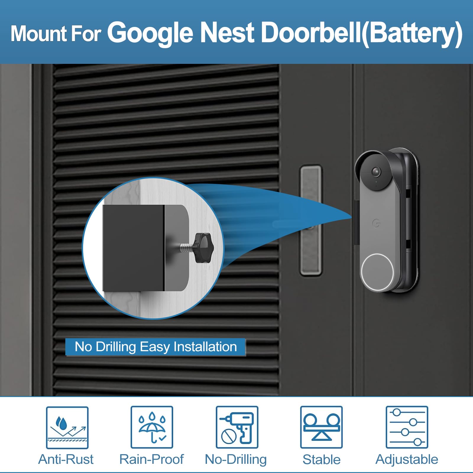 Snapklik.com : Horizontal Adjustable Mount For Google Nest Doorbell