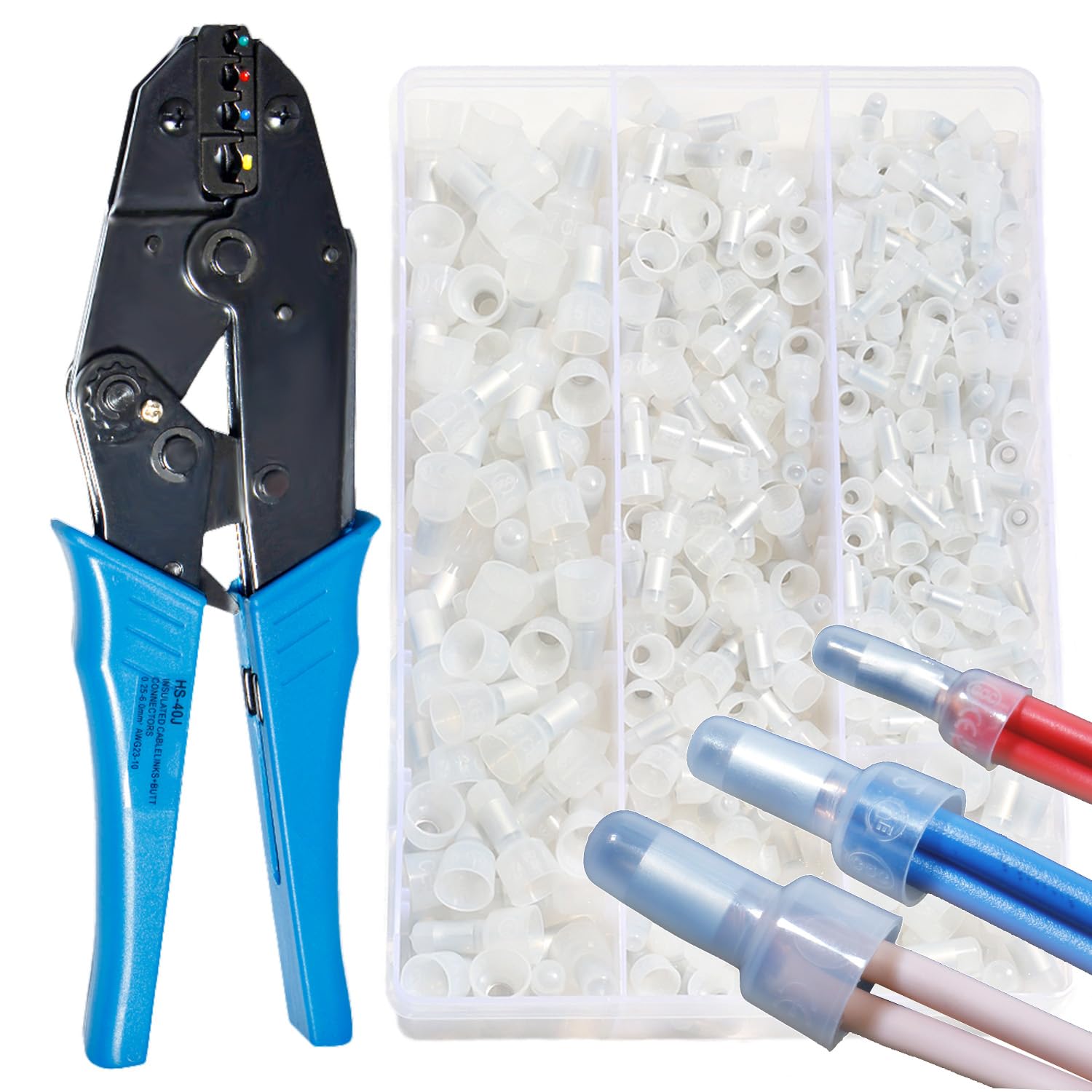 shengbowi 450PCS butt copper wire terminal Closed Crimp Caps Gauge Kit ...