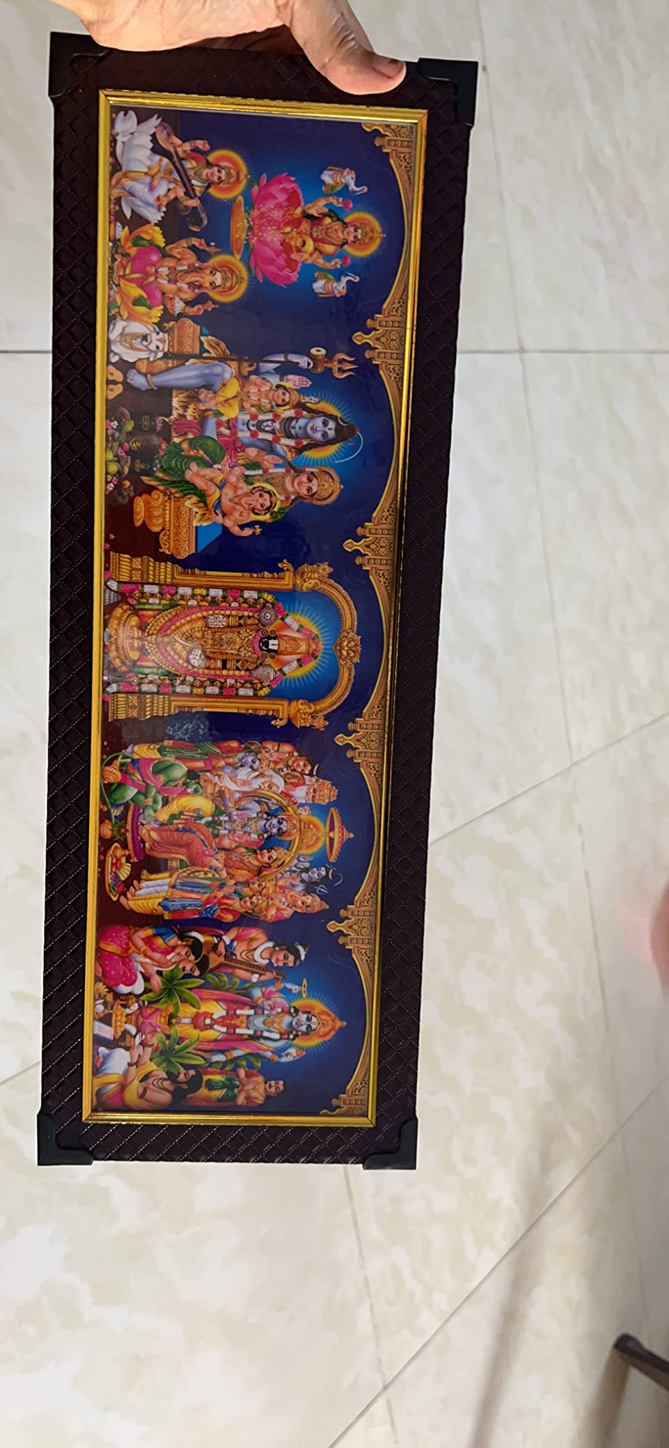 Wood 7 Hills Store Five In One Gods Photo Frame For Pooja, Wall Mount ...