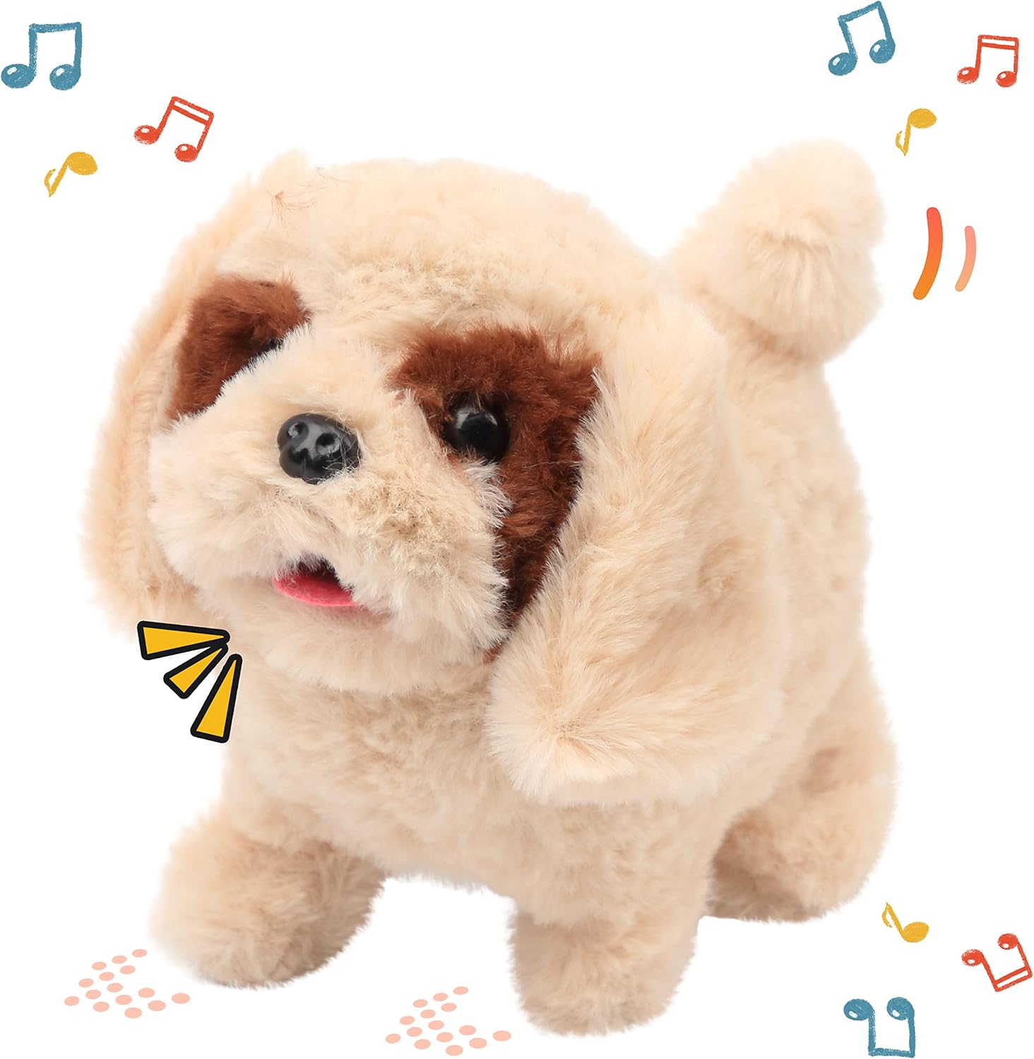 Amazon.com: Easfan Walking Puppy Plush Toy Electric Interactive Dog ...