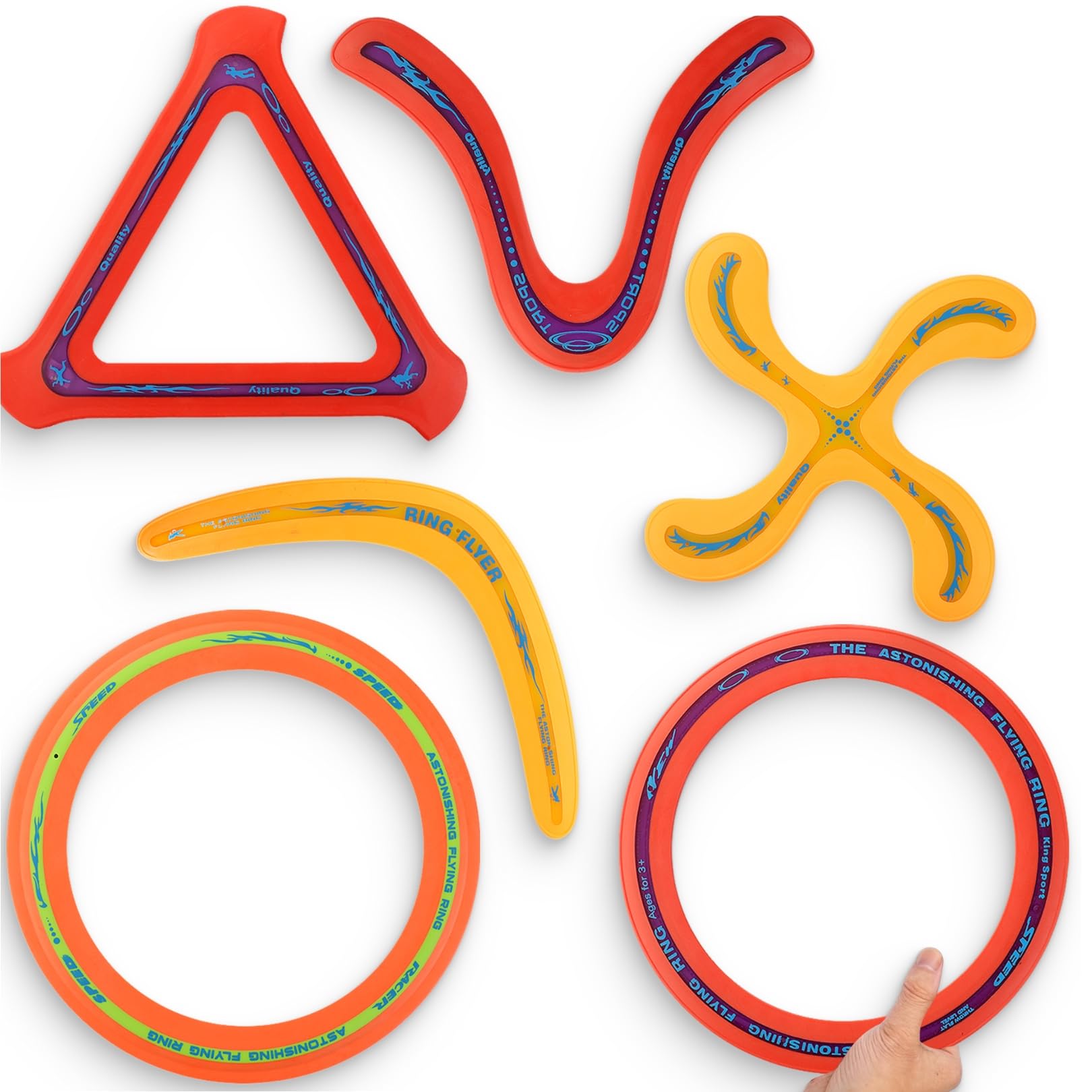 Amazon.com: 6 PCS Flying Ring Combo Pack Sports Plastic Pro Discs ...