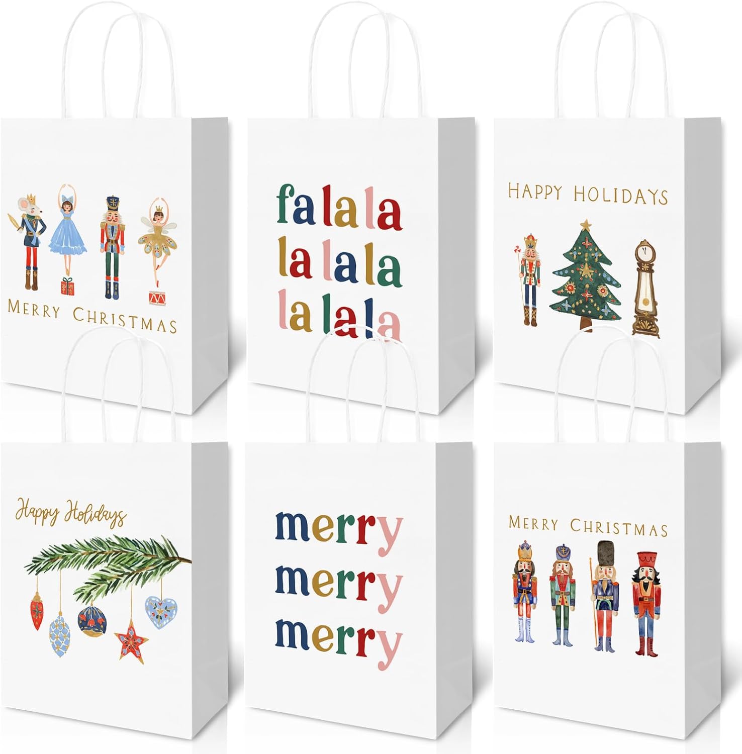 Amazon.com: AnyDesign 18Pcs Nutcracker Gift Bags with Handle Watercolor ...