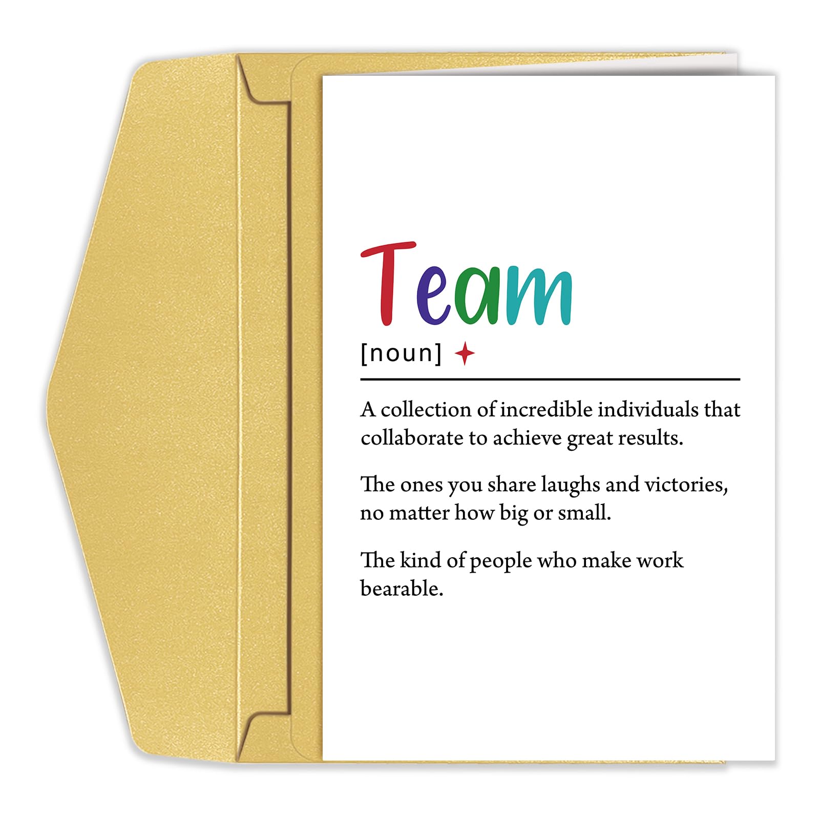 Amazon.com : Work Team Definition Card, Teammate Appreciation Card ...