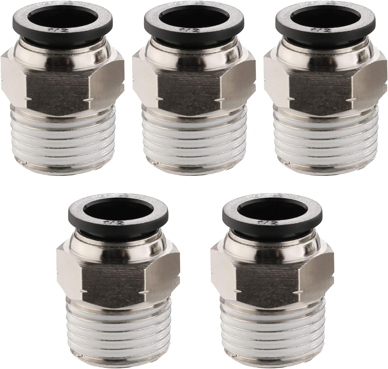 Amazon.com: 4 Pack Push to Connect Air Fittings Pneumatic Male Straight ...