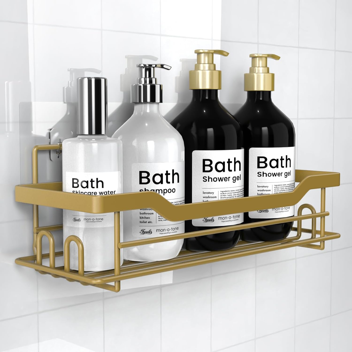 Amazon.com: BATHDESIGN Shower Caddy Shelves Organizer Rack, Single Pack ...