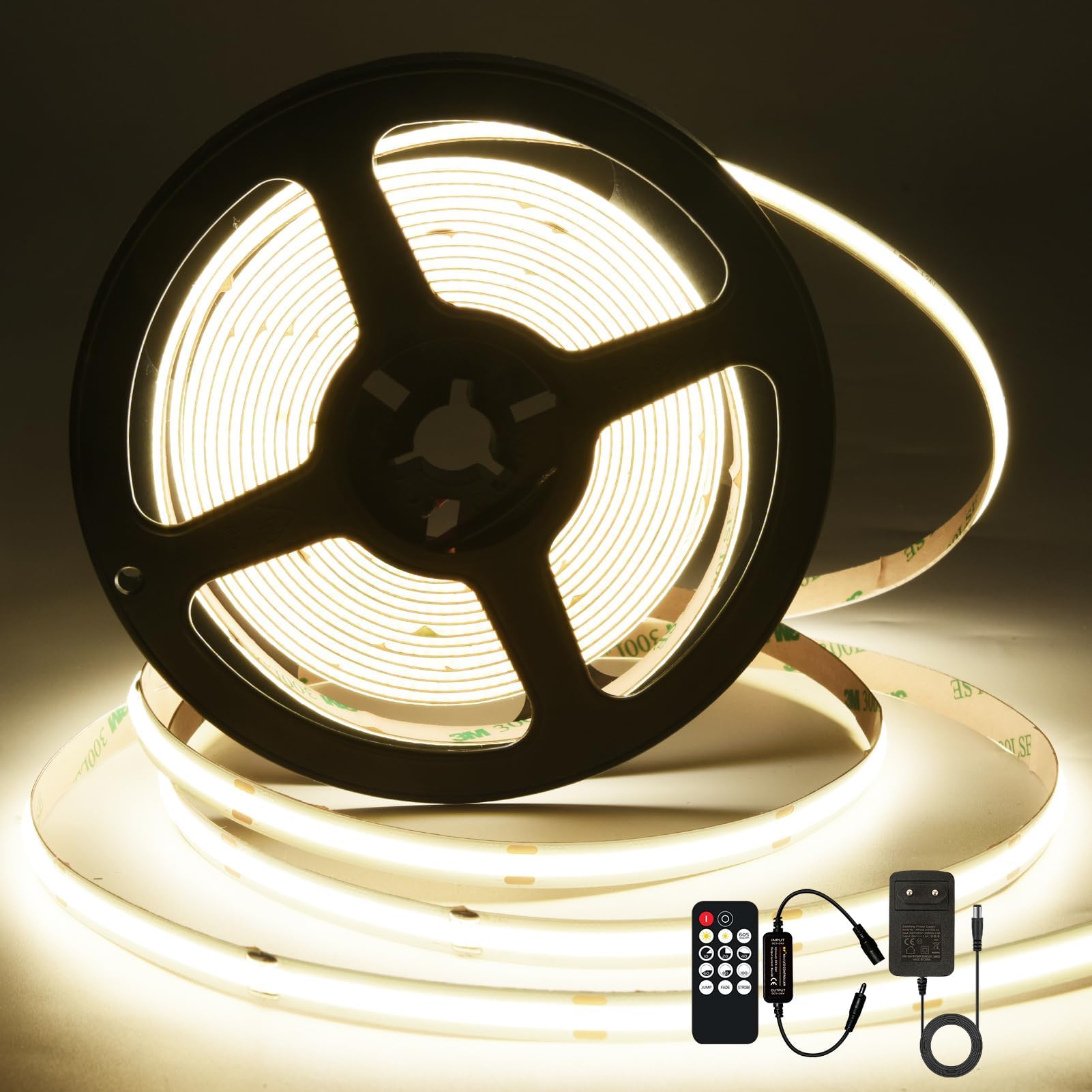 AXMOTUT Striscia LED COB 5 metri 24V, Striscia LED Bianco Naturale ...