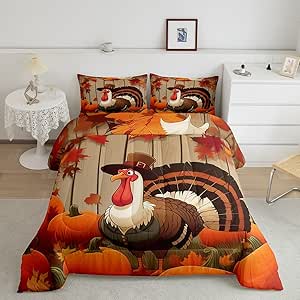 Amazon.com: Feelyou Turkey Bedding Set Full Size Thanksgiving Harvest ...