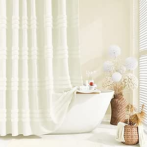 Amazon.com: Dynamene Stall Fabric Shower Curtain - 54x78 Inches Long Tufted Chenille Striped ...